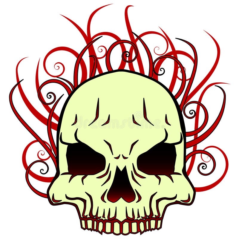 Flaming skull stock vector. Illustration of fire, rage - 8293619