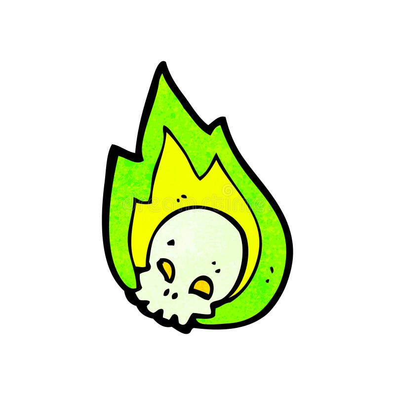 Flaming skull cartoon stock vector. Illustration of hand - 38060370