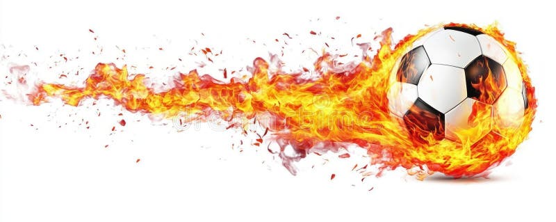 Flaming Soccer Ball in Action Stock Illustration - Illustration of ...