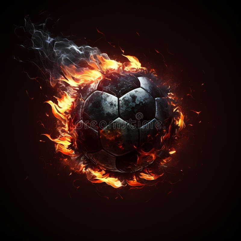 Flaming Soccer Ball stock illustration. Illustration of amusement ...
