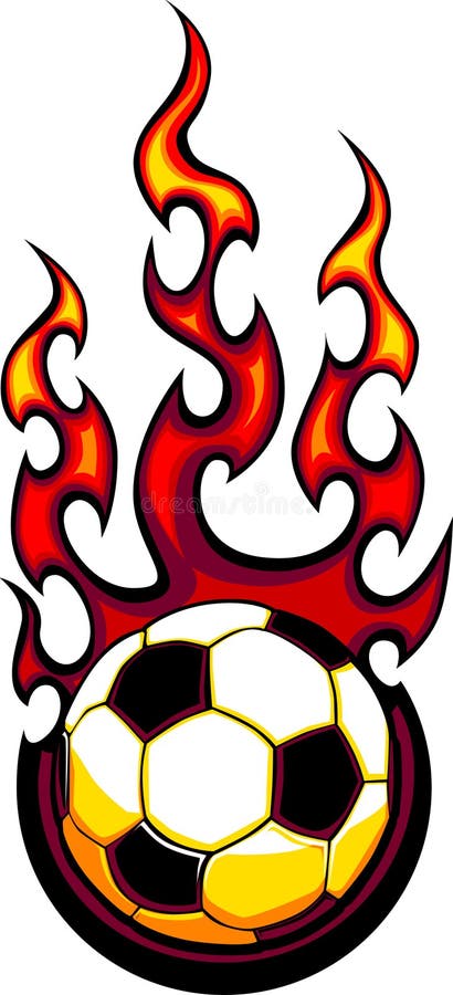 Flaming Soccer Ball on White Illustration Stock Illustration ...