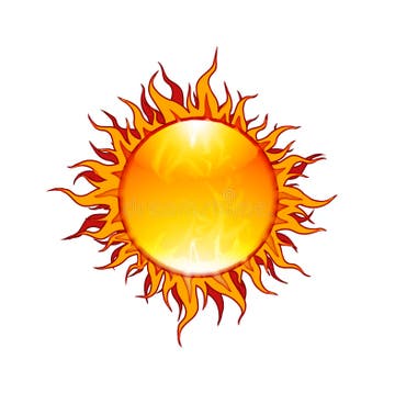 The Flaming Sun stock illustration. Illustration of rays - 12127799