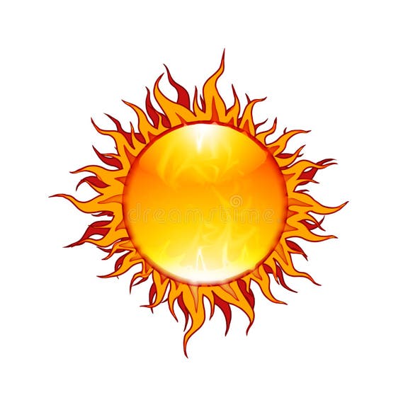 The Flaming Sun stock illustration. Illustration of rays - 12127799