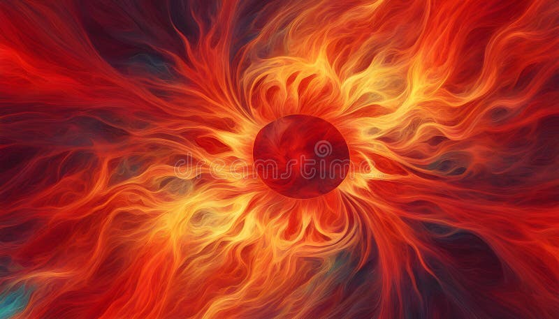 Flaming Sun. Abstract Painting Texture in Summer Color Stock ...