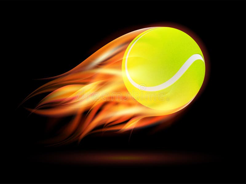 Flaming Tennis Ball Illustration Isolated Stock Illustration ...