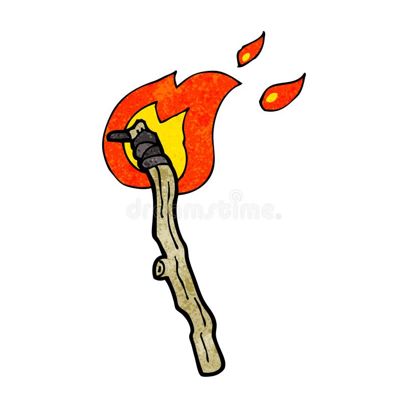 Flaming torch cartoon stock illustration. Illustration of flaming ...
