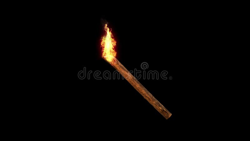 Flaming Torch on a Green Screen with Flames Burning. Stock Footage ...