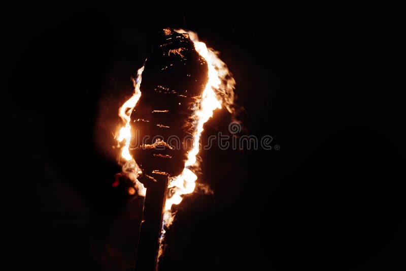 Flaming Torch during Parade at Lewes Bonfire, November 2022 Stock Photo ...