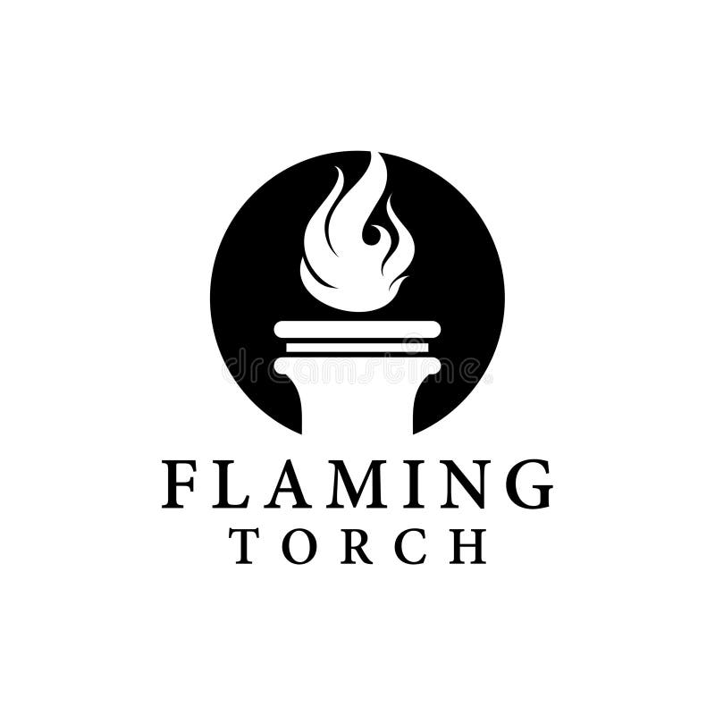 Flaming Torch Vector Logo Design Stock Vector - Illustration of sign ...
