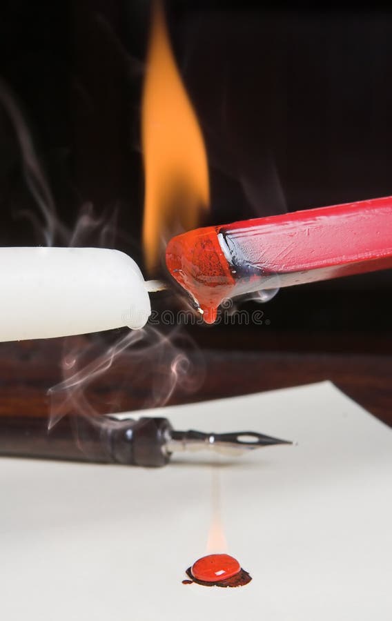 Flaming wax stock image. Image of envelope, mail, message - 1696663