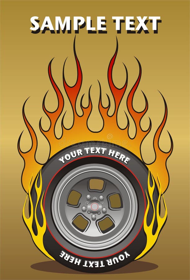 Flaming wheel stock vector. Illustration of moving, object - 8141432