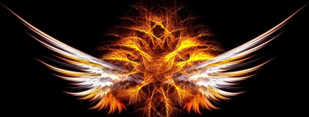 Flaming Angel Wings Stock Illustrations – 125 Flaming Angel Wings Stock ...