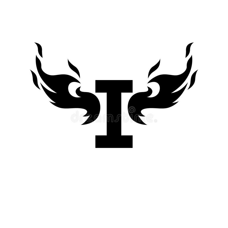 Flaming Wings Letter from the Alphabet EPS Vector File Stock ...