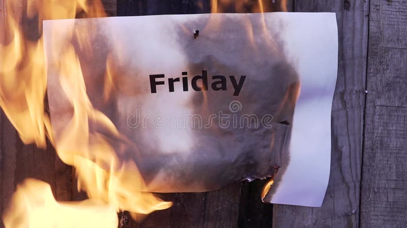 Flaming word Friday stock footage. Video of bright, childhood - 92873458