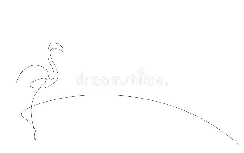 Flamingo Bird One Line Drawing, Vector Illustration Stock Vector ...