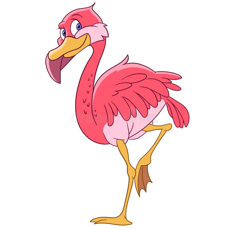 Flamingo bonito ilustração do vetor. Ilustração de postura - 61422400