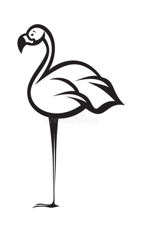 Flamingo in 2d Cartoon Style. Flat Isolated Vector Stock Vector ...