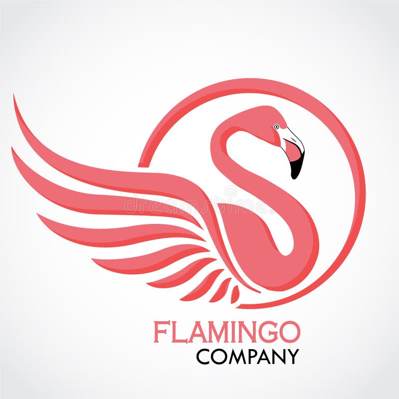 Flamingo Elegant Color Circle Frame Logo Stock Vector - Illustration of ...