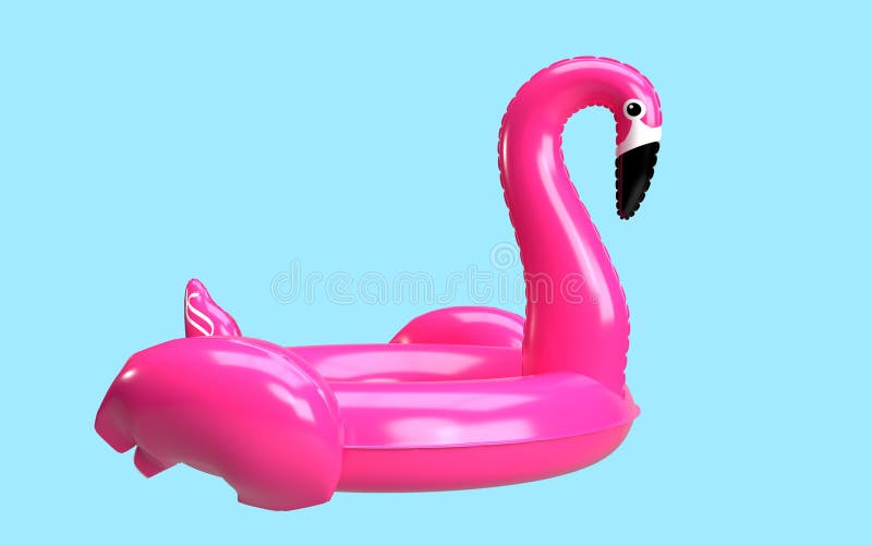Flamingo Float on Blue Background Pool Float Party, Trendy Summer ...