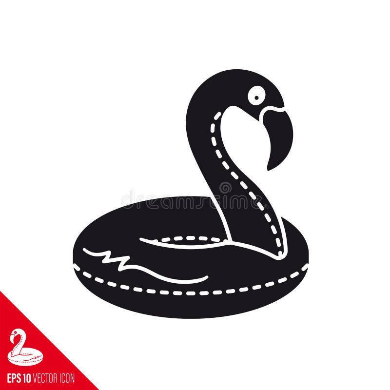 Flamingo Floater Vector Icon Stock Vector - Illustration of black ...