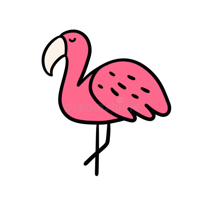 Flamingo Hand Drawn. Simple and Cute Illustrations in Vector Design ...