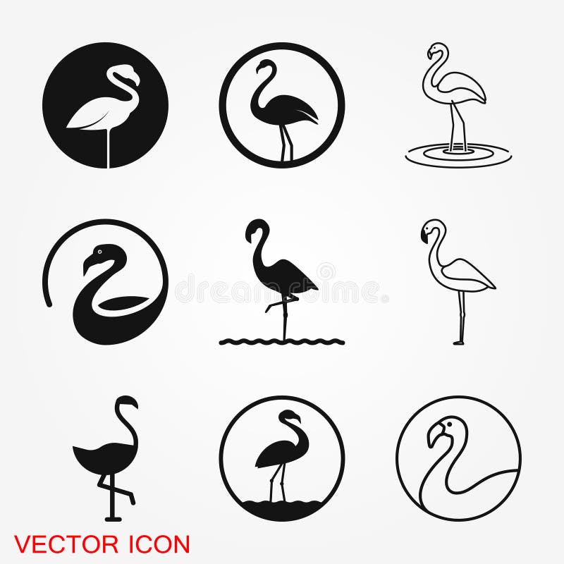 Flamingo Icon, Minimalistic Vector Illustration, Symbol of Bird Stock ...