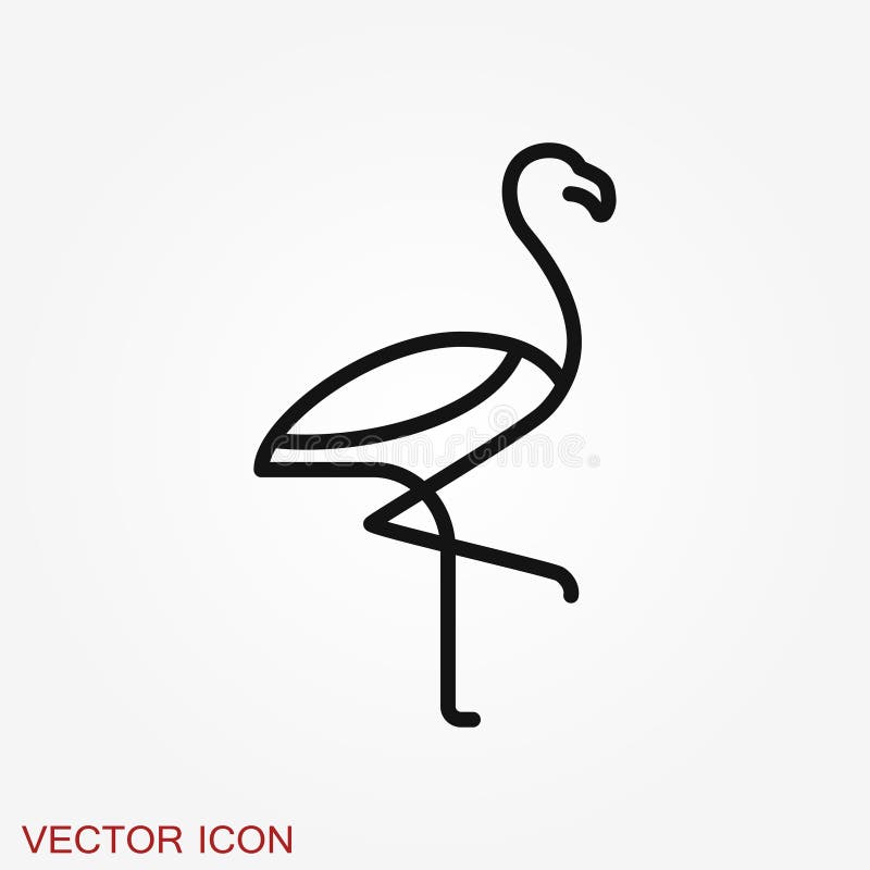 Flamingo Icon, Minimalistic Vector Illustration, Symbol of Bird Stock ...