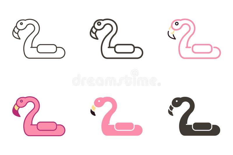 Flamingo Inflatable Ring Pool and Beach Buoy Float Vector Graphic Icon ...