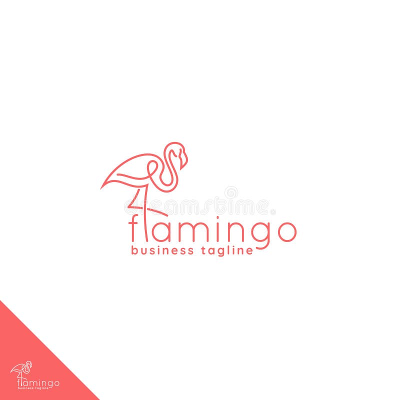 Flamingo Logo with Stylish Simple Silhouette Art Concept Idea Stock ...