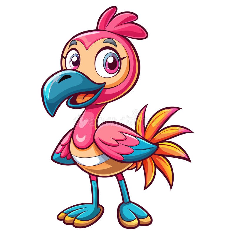 Flamingo Mascot Vector Sticker Design Stock Vector - Illustration of ...