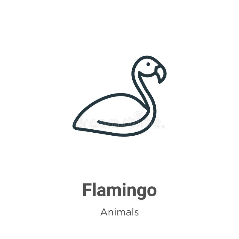 Flamingo Outline Vector Icon. Thin Line Black Flamingo Icon, Flat Vector Simple Element ...