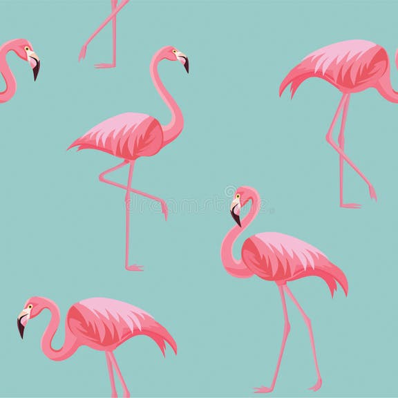 Flamingo Pattern. Vector Seamless Texture. Stock Vector - Illustration ...