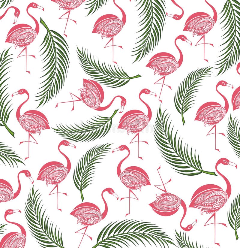 Flamingo Seamless Background Stock Vector - Illustration of nature ...