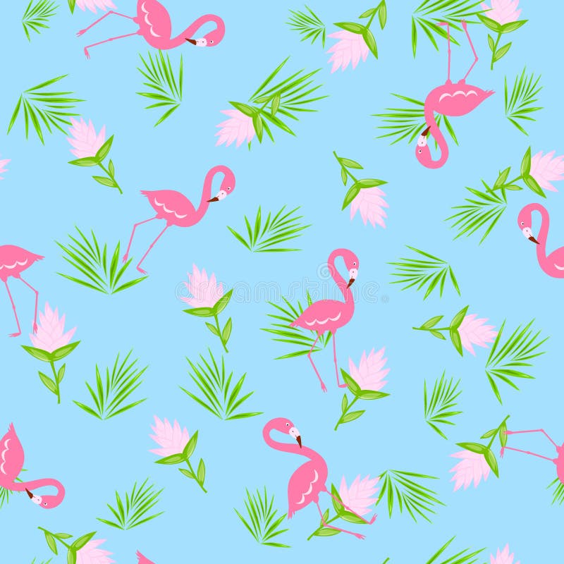 Flamingo seamless pattern stock illustration. Illustration of fiesta ...