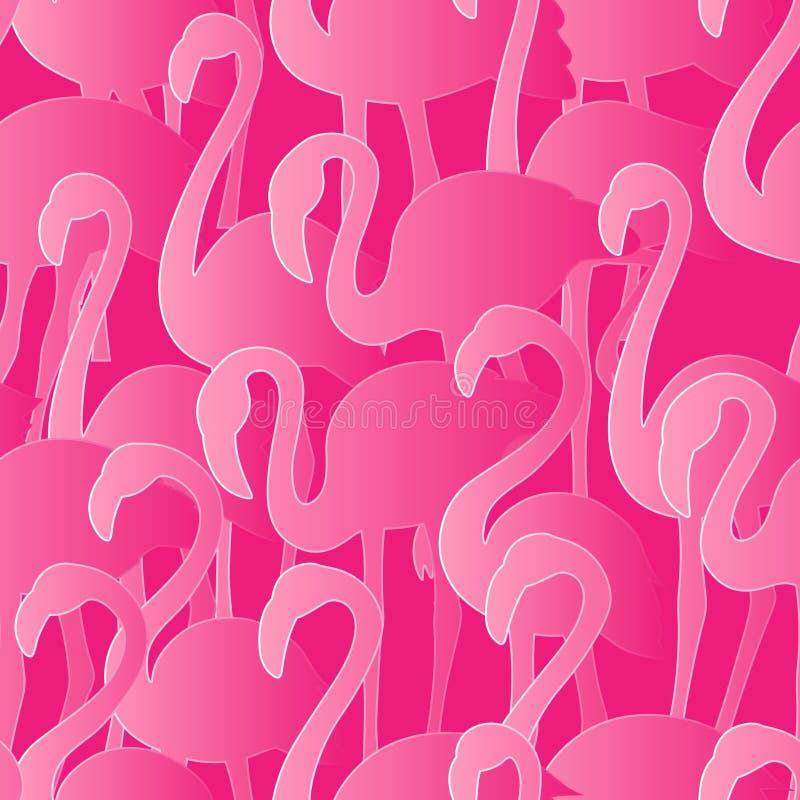 Flamingo Seamless Pattern. Vector Tropical Exotic Texture. Hand Drawn ...