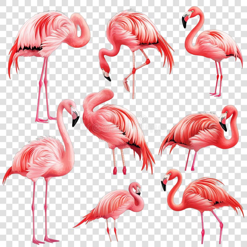 Flamingo set stock photo. Illustration of aigenerated - 341476514