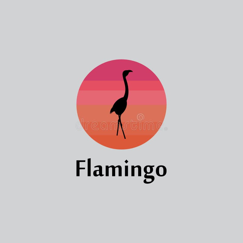 Flamingo Silhouette Scene at Sunset Logo Design Vector Stock Vector ...