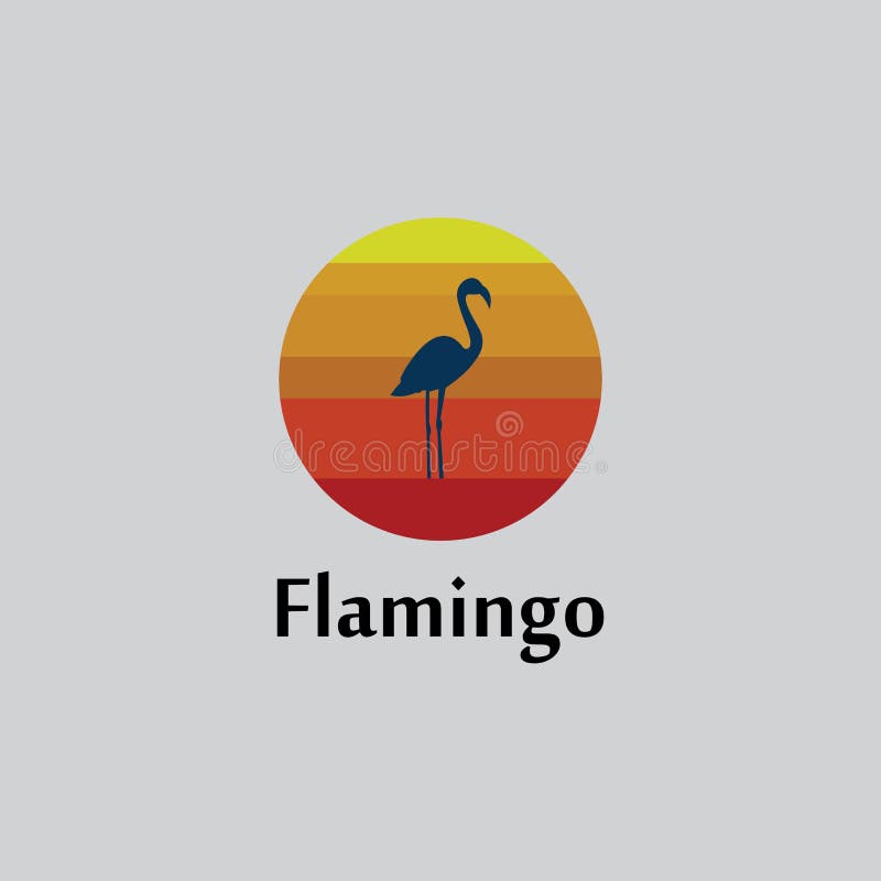 Flamingo Silhouette Scene at Sunset Logo Design Vector Stock Vector ...