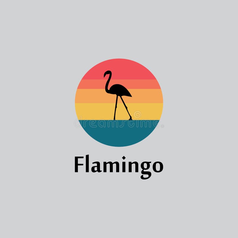 Flamingo Silhouette Scene at Sunset Logo Design Vector Stock Vector ...