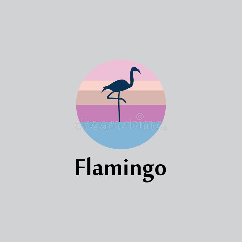Flamingo Silhouette Scene at Sunset Logo Design Vector Stock Vector ...