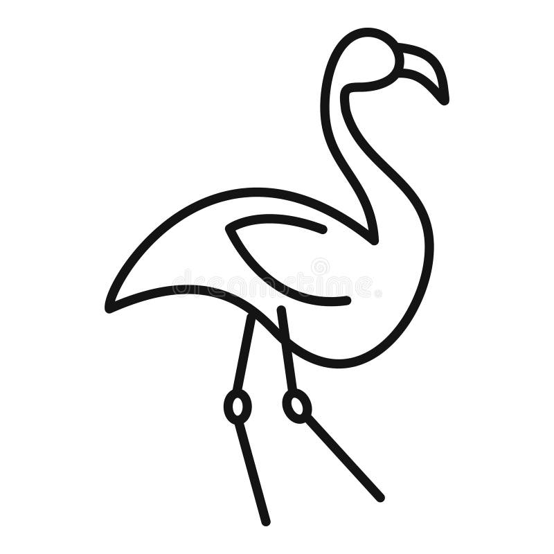Flamingo Standing Side View Icon Stock Vector - Illustration of ...