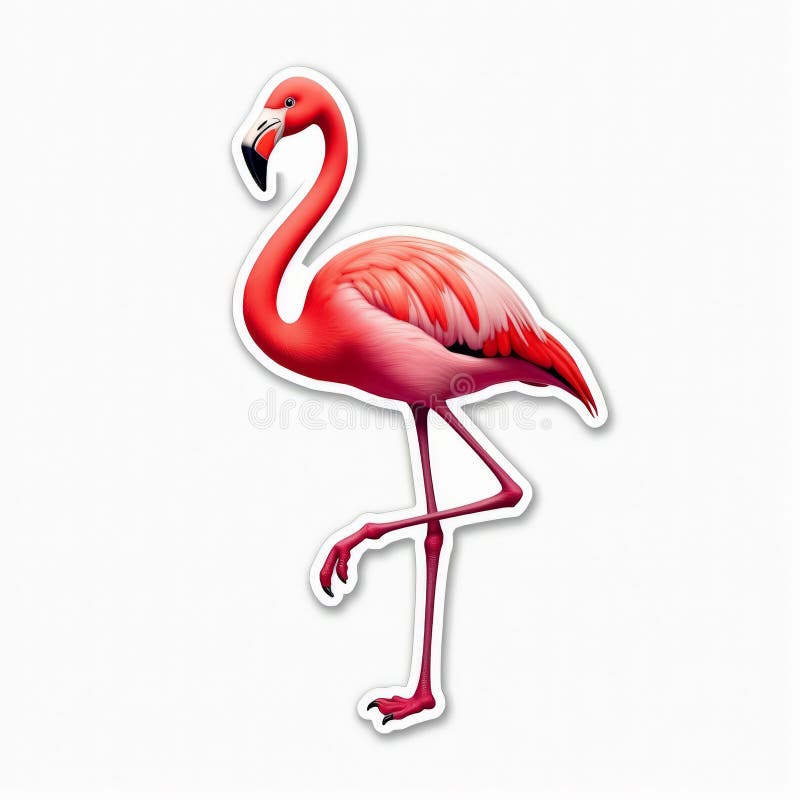Flamingo Sticker Design for Creative Decor and Art Projects Stock Photo ...