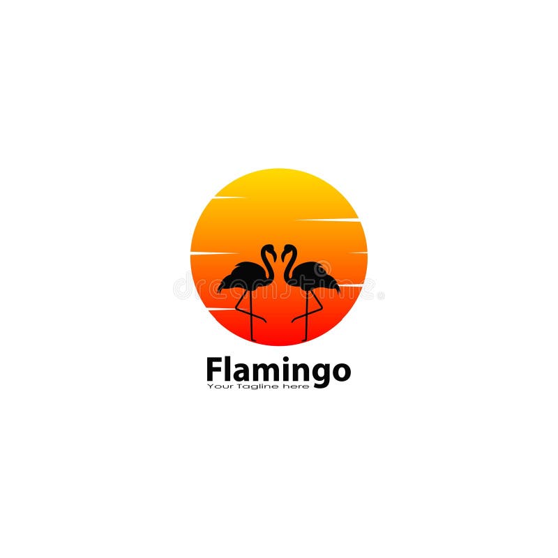 Flamingo and Sunset Logo Vector Graphics Stock Vector - Illustration of ...