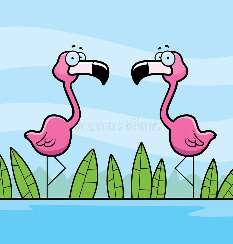 Karikatur-Flamingo-Zeichen vektor abbildung. Illustration von flügel ...