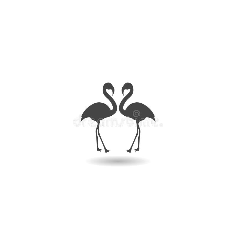Flamingos Icon Logo with Shadow Stock Vector - Illustration of fashion, color: 305236818
