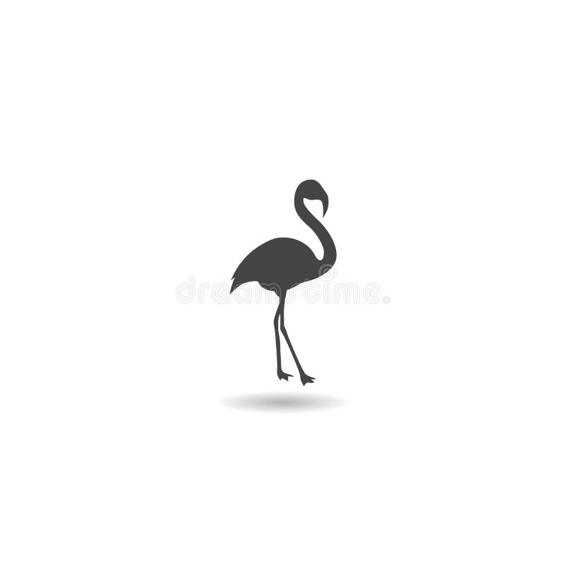 Flamingos Icon Logo with Shadow Stock Vector - Illustration of graphic, animal: 305239193