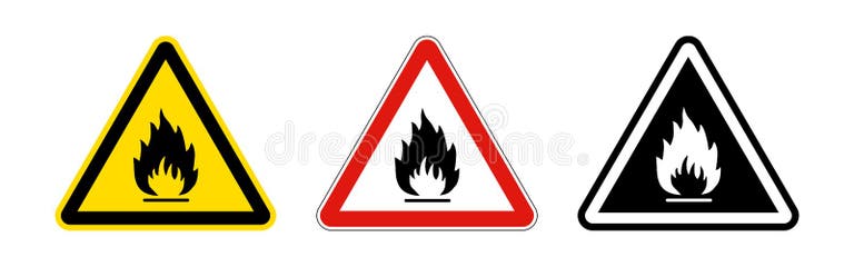 Flammable and Fire Warning Signs Stock Vector - Illustration of symbol ...