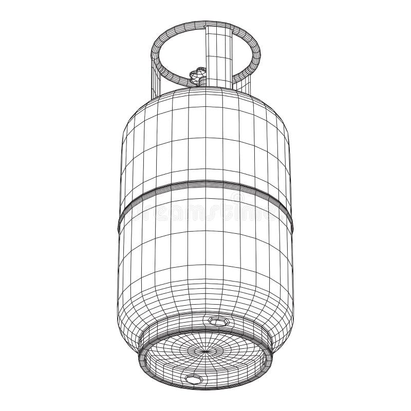 Flammable Gas Tank Wireframe Stock Vector - Illustration of equipment ...