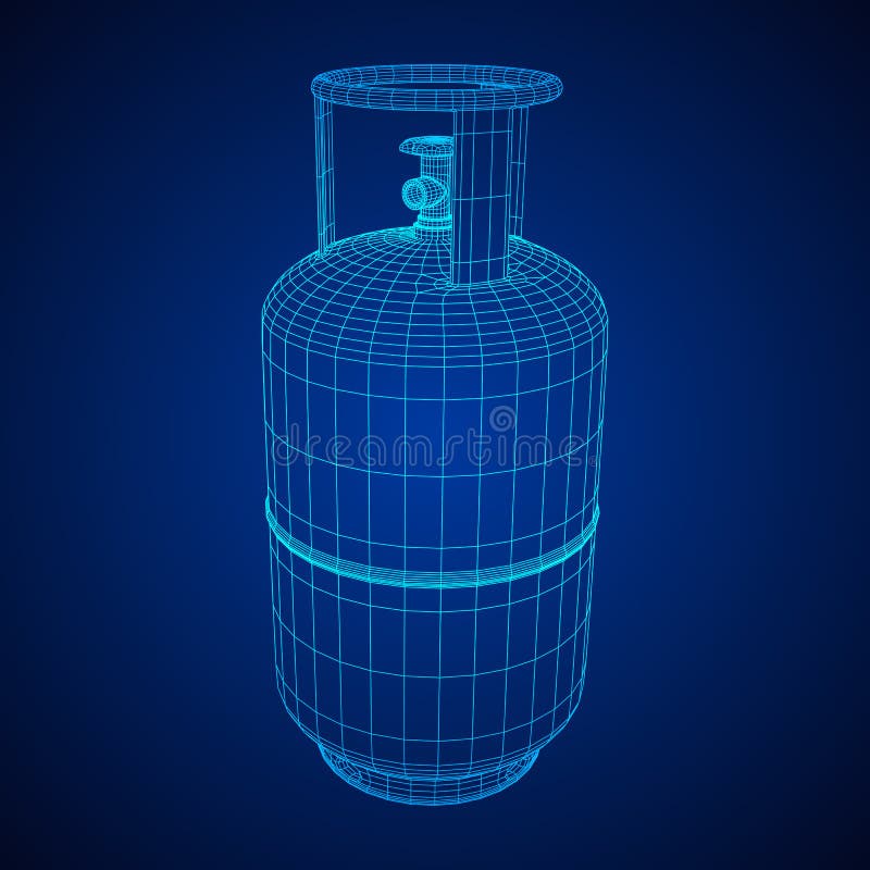 Flammable Gas Tank Wireframe Stock Vector - Illustration of liquefied ...
