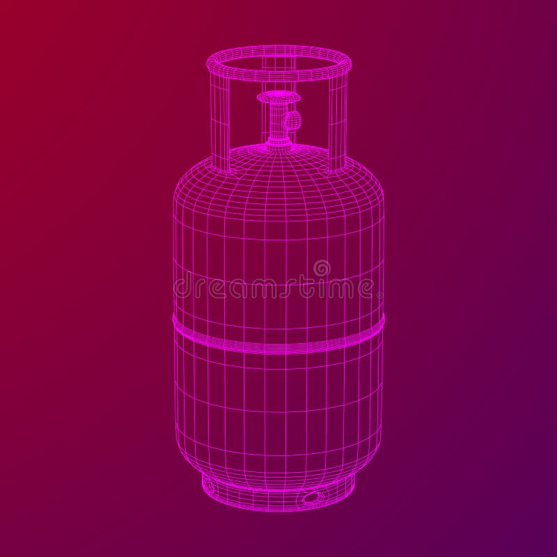Flammable Gas Tank Wireframe Stock Vector - Illustration of compress ...